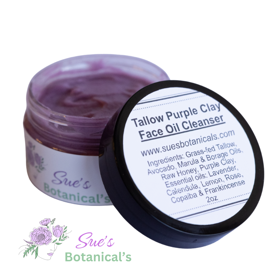 Tallow Purple Clay Face Oil Cleanser – Sue's Botanicals
