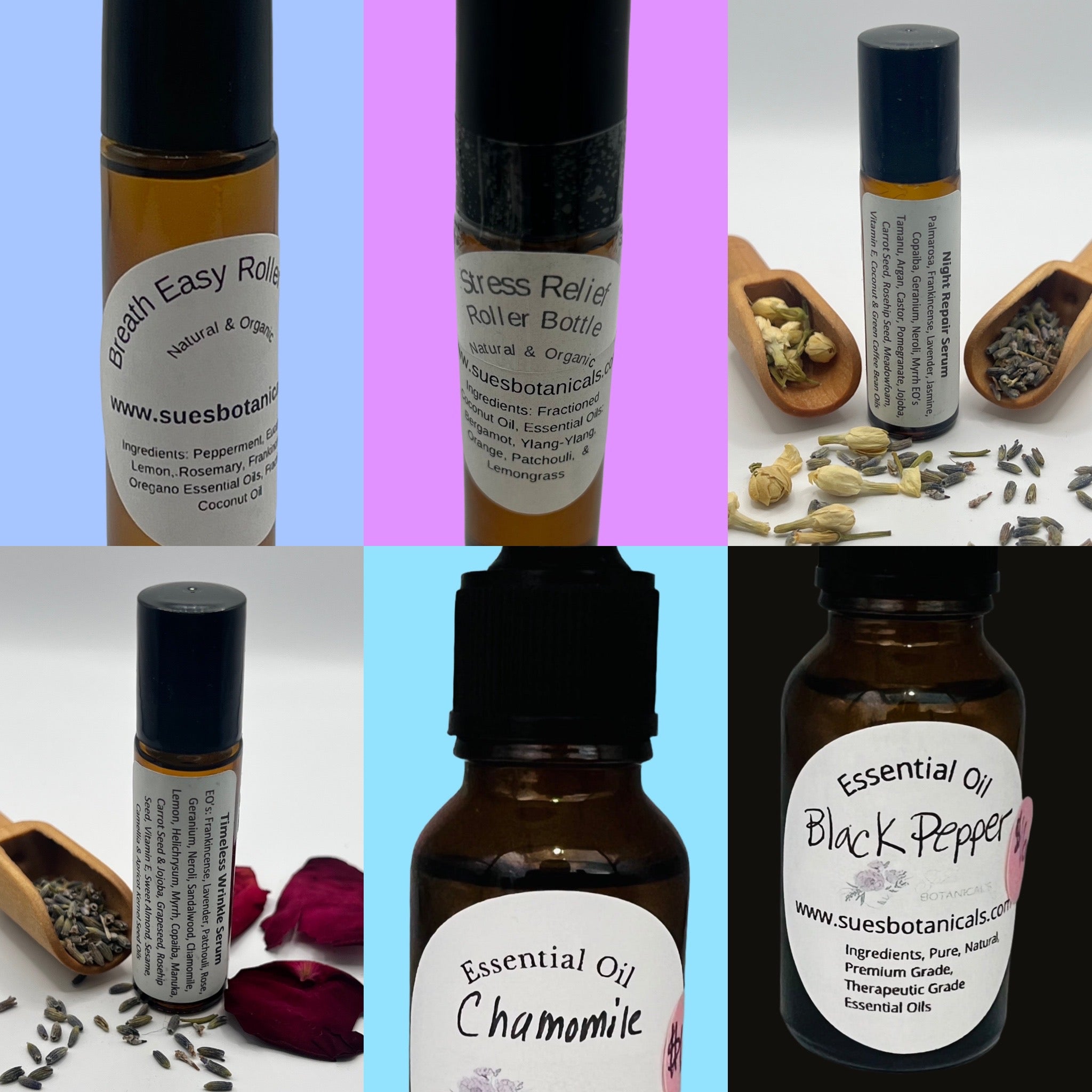 Essential Oils: Singles and Blends – Sue's Botanicals