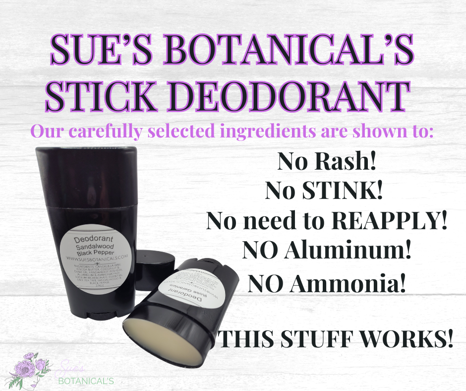 All Natural Stick Deodorant – SuesBotanicals